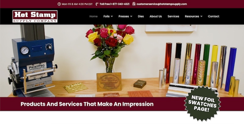 Hot Stamp Supply Website | Web Strategies